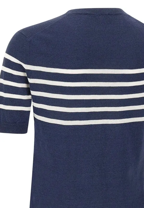 GRAN SASSO Striped Short-sleeve Sweater