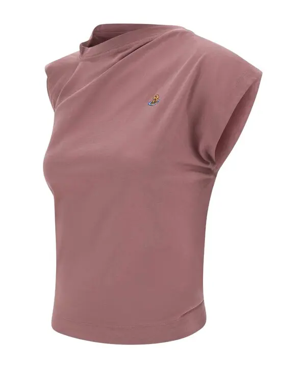 VIVIENNE WESTWOOD One-shoulder Embroidered Orb Top - Rose
