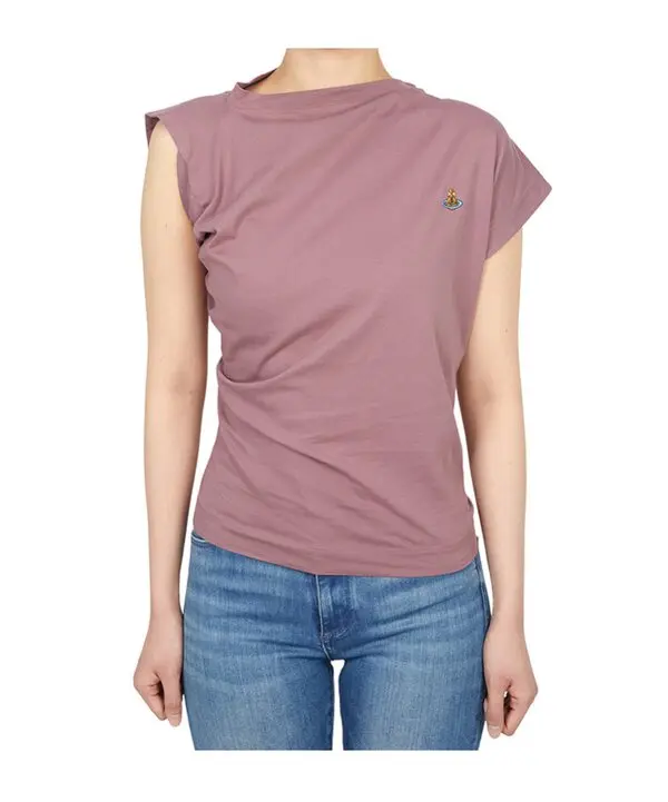 VIVIENNE WESTWOOD One-shoulder Embroidered Orb Top - Rose
