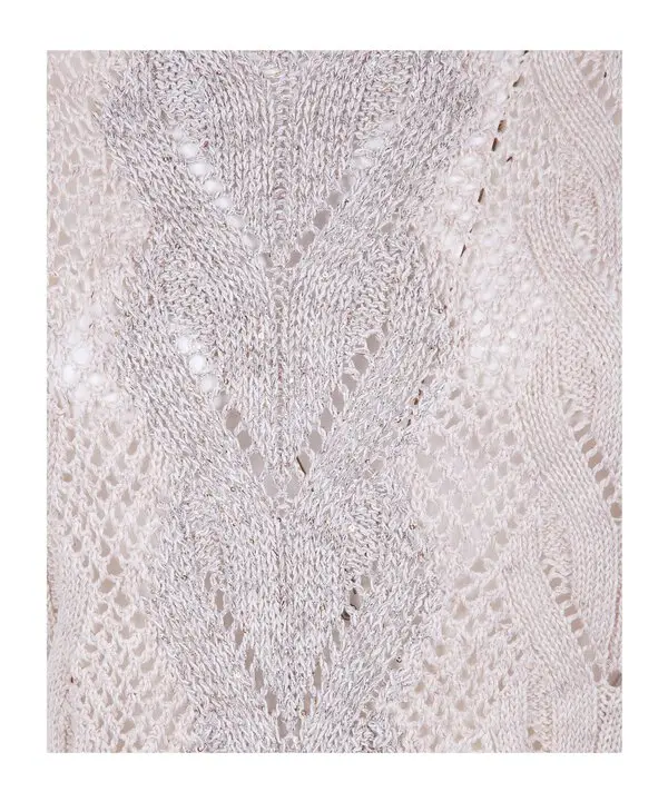 D.exterior Open Knit Boat Neck Sweater