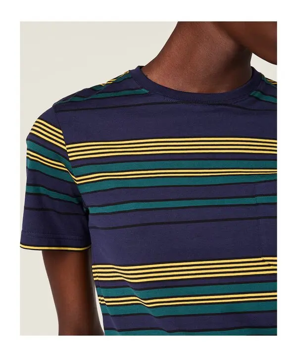 Miu Miu Short Sleeve Striped T-shirt - Blue/bottle