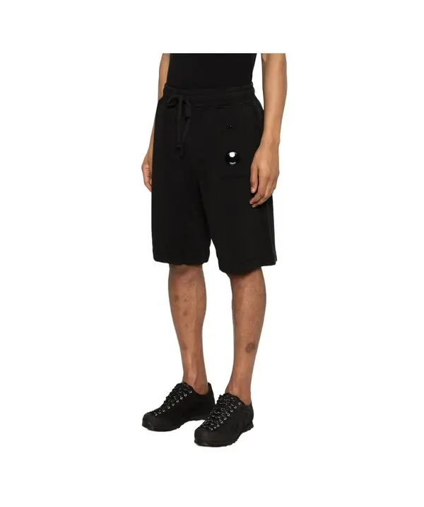 C.P. COMPANY Drawstring Logo Shorts - Black