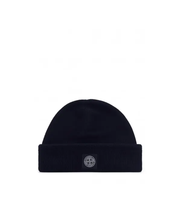 Stone Island Compass Logo Patch Beanie - Navy