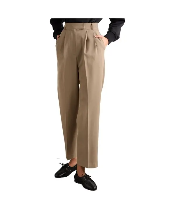 THE FRANKIE SHOP Bea Pleated Tapered-leg Pants