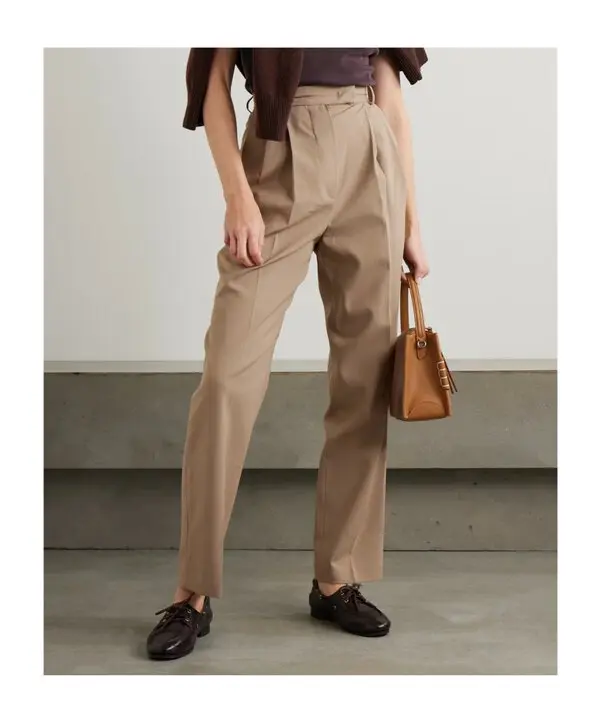 THE FRANKIE SHOP Bea Pleated Tapered-leg Pants