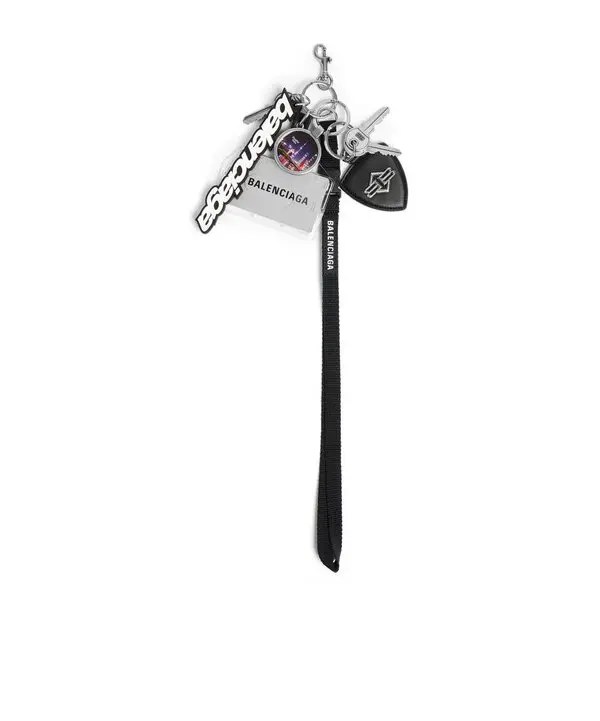 Balenciaga Keychain Badge Full Charms In Multicolor - Black