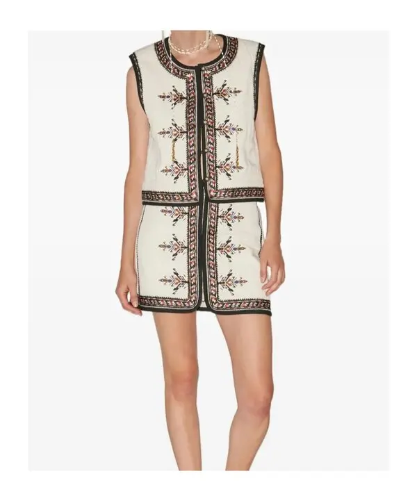 Isabel Marant Étoile Sleeveless Geometric Embroidered Gilet