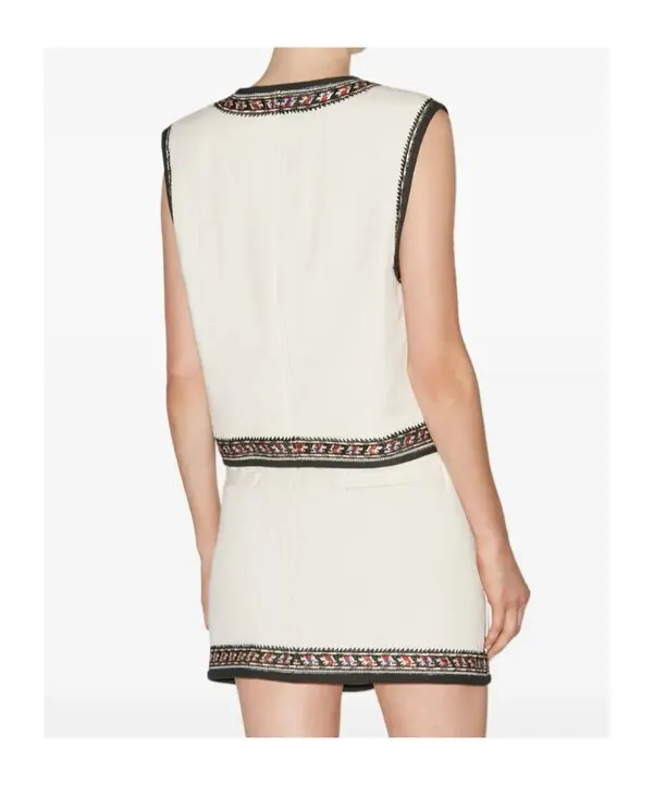 Isabel Marant Étoile Sleeveless Geometric Embroidered Gilet