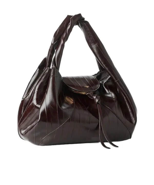 Fendi Hagfish Leather Bag - Chestnut