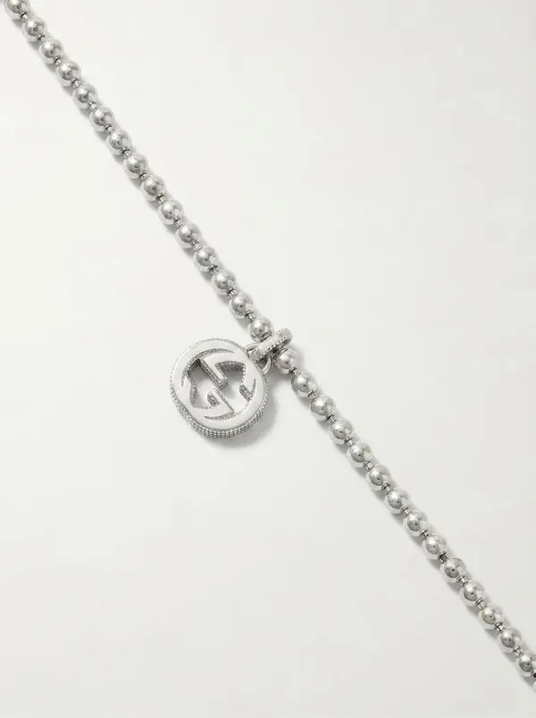 Gucci Logo Pendant Bracelet - White