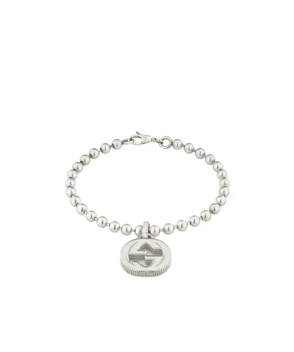 Gucci Logo Pendant Bracelet - White