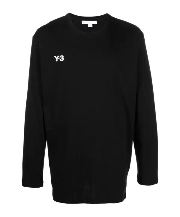 Y3 Logo-print Long-sleeve T-shirt - Black