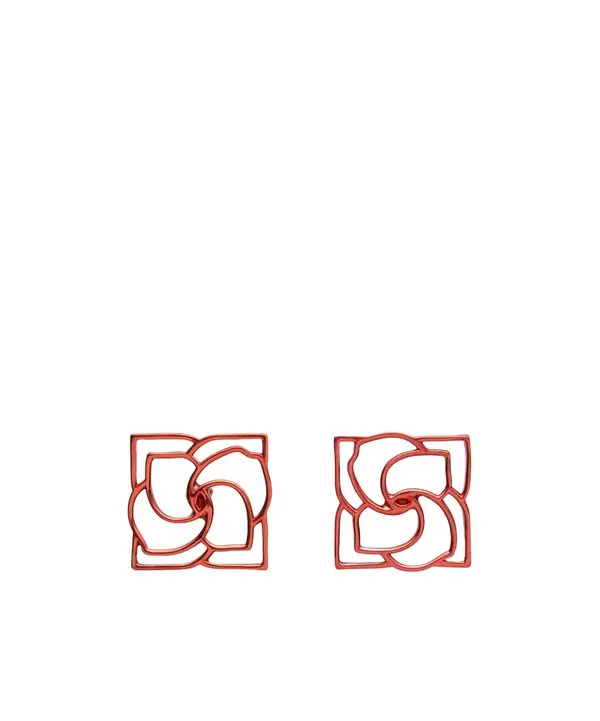 Magda Butrym Logo Square Earrings - Red