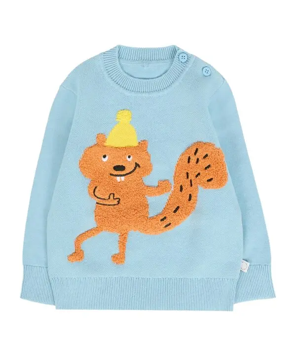 Stella McCartney Long Sleeve Crewneck Sweatshirt With Button Fastenings - Blue