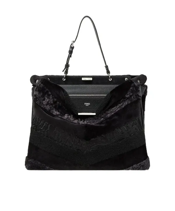 Fendi Maxi Peekaboo Soft Bag - Black