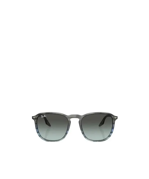 Ray-ban Full Rim Oversized Frame Sunglasses - Polished Stripe Gray Blue