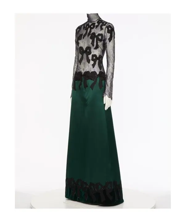 Valentino Garavani Long-sleeved Bow-patterned Dress
