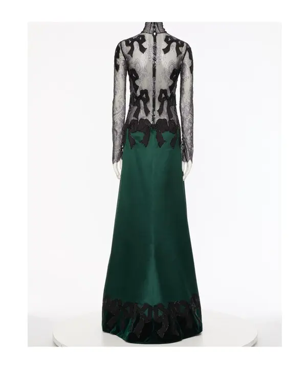 Valentino Garavani Long-sleeved Bow-patterned Dress