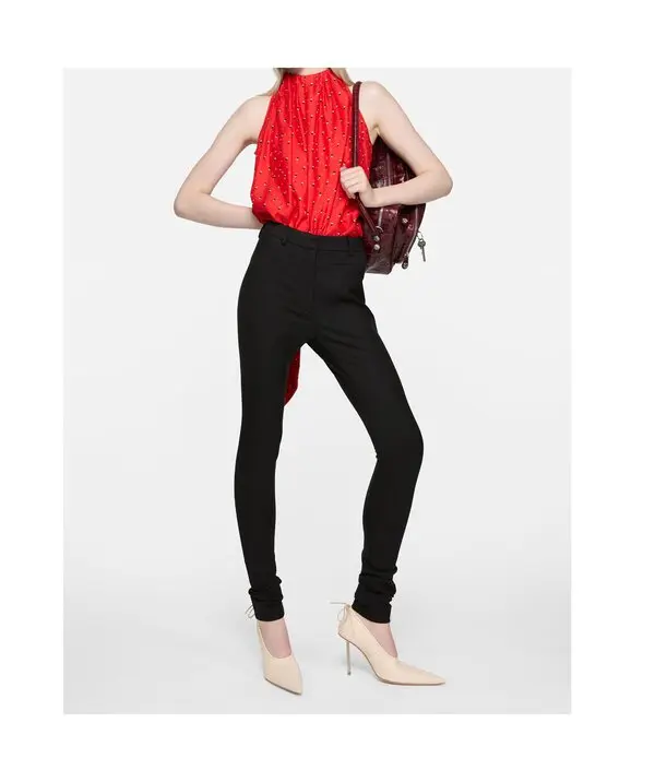 Acne Studios Bow Detail Asymmetric Jacquard Dot Top