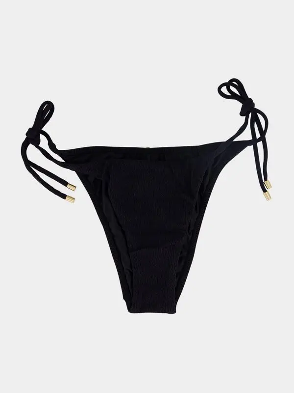 VIX PAULA HERMANNY Firenze Tie Side Bikini Bottom - Black