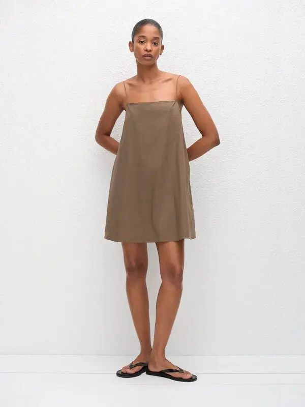 Matteau Birch Square Cami Mini Dress In Birch - Brown