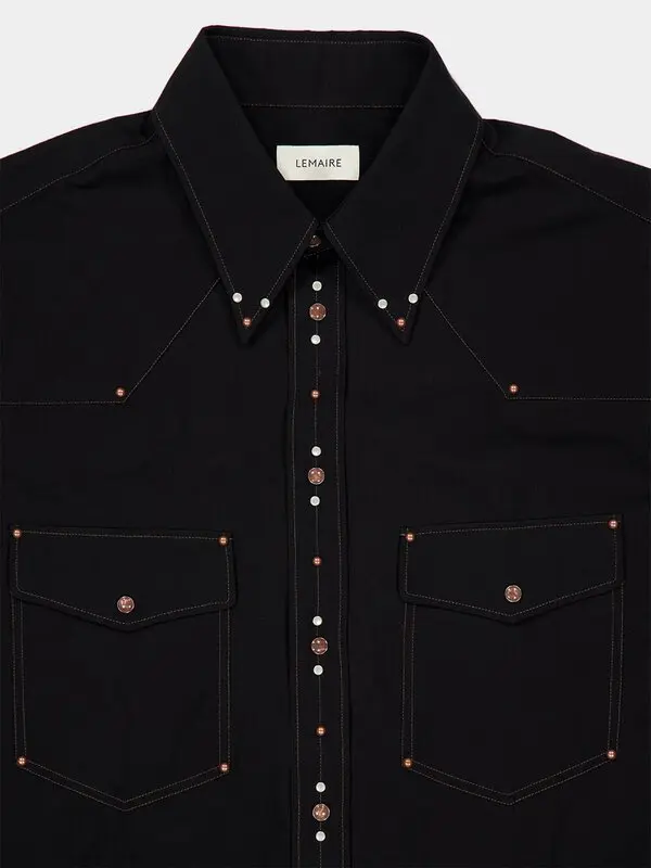 LEMAIRE Crepe Cotton Studded Shirt