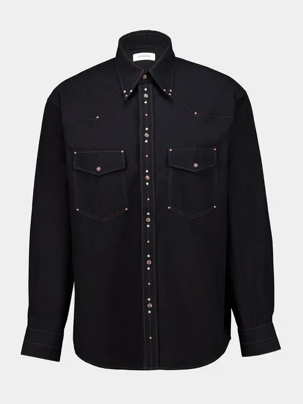 LEMAIRE Crepe Cotton Studded Shirt