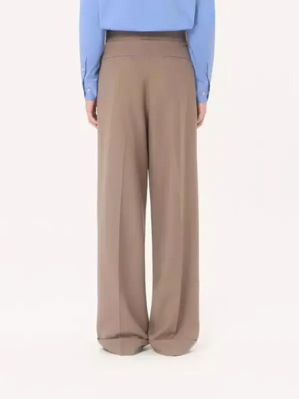 Valentino Garavani Cuffed Natté Wool Trousers