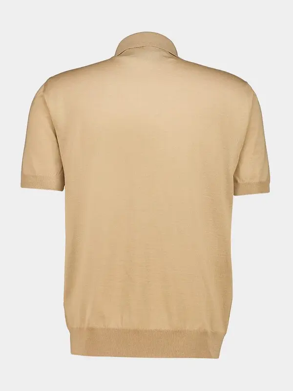 Valentino Garavani Wool Polo With Vlogo Embroidery - Beige