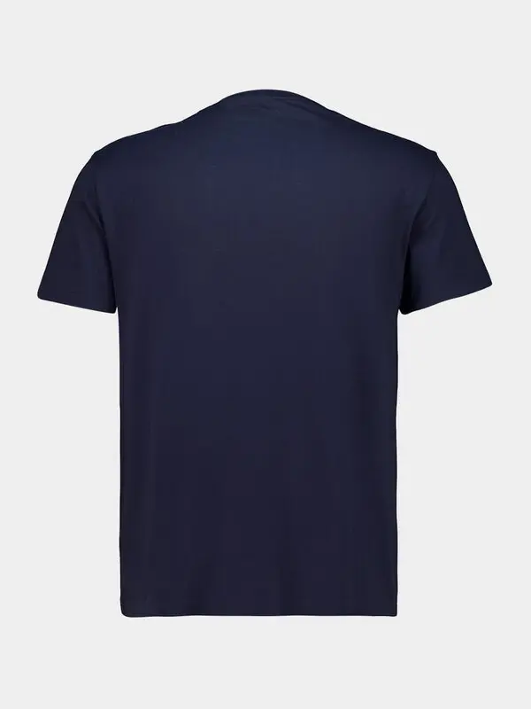 Valentino Garavani Navy Vlogo Cotton Crewneck T-shirt - Blue