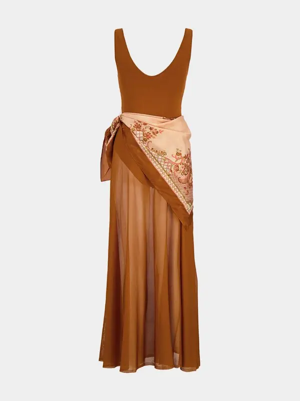 Zimmermann Tan Print Aster Scarf Maxi Dress