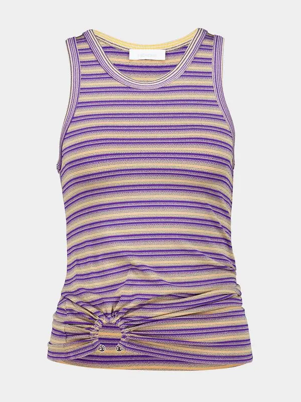 Rabanne Striped Viscose Jersey Tank Top - Multicolour