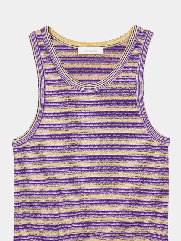 Rabanne Striped Viscose Jersey Tank Top