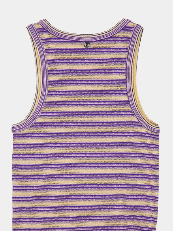 Rabanne Striped Viscose Jersey Tank Top