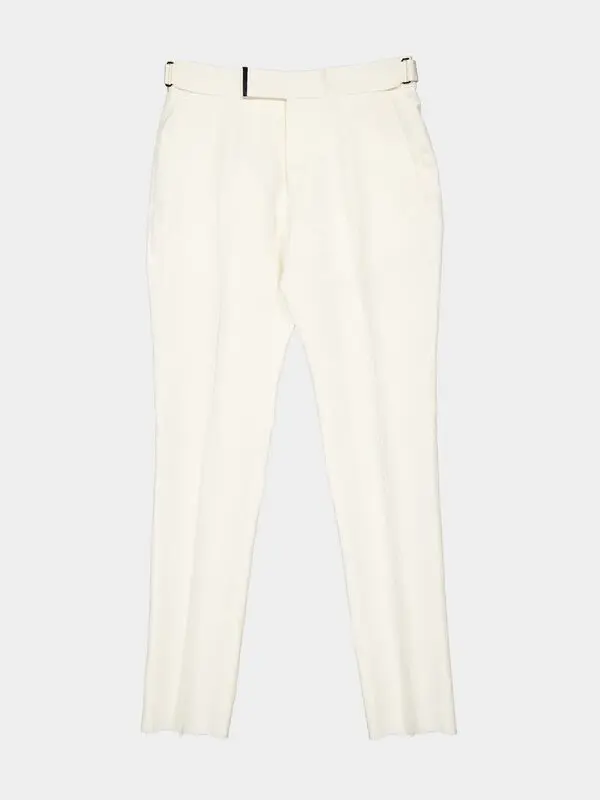 TOM FORD Off- Silk And Linen Tailored Trousers