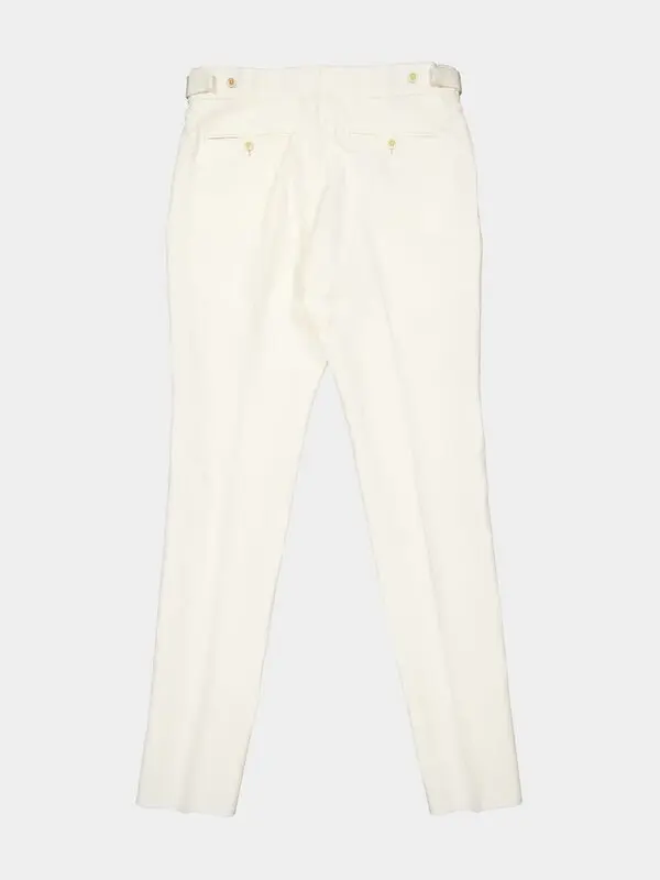 TOM FORD Off- Silk And Linen Tailored Trousers