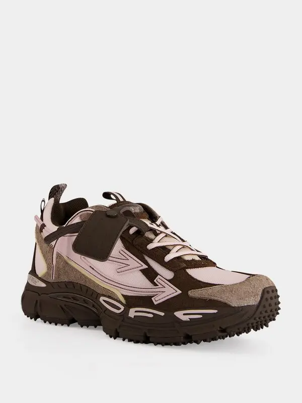 Off-White Paneled Low-top Sneakers - Brown