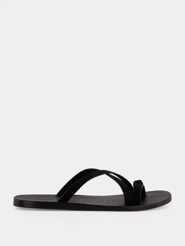 TOM FORD Leather Criss-cross Sandals - Black
