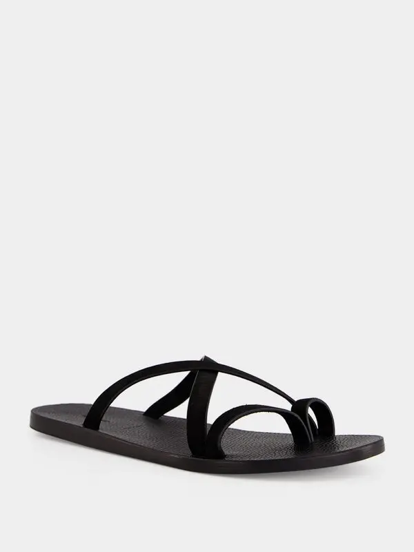 TOM FORD Leather Criss-cross Sandals - Black