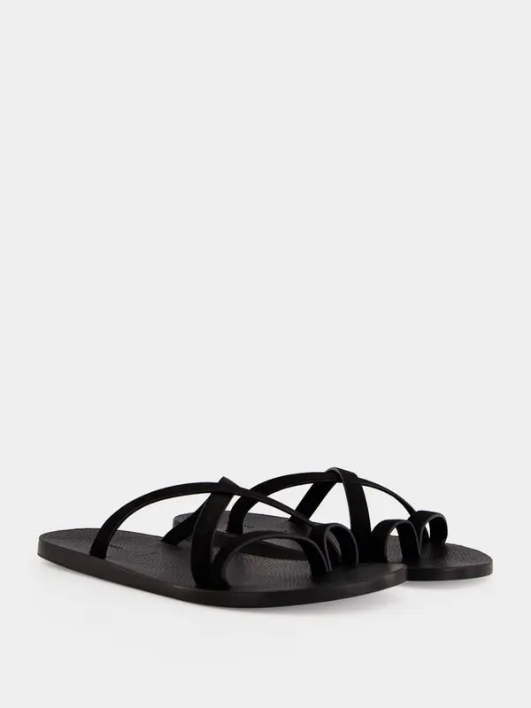 TOM FORD Leather Criss-cross Sandals - Black