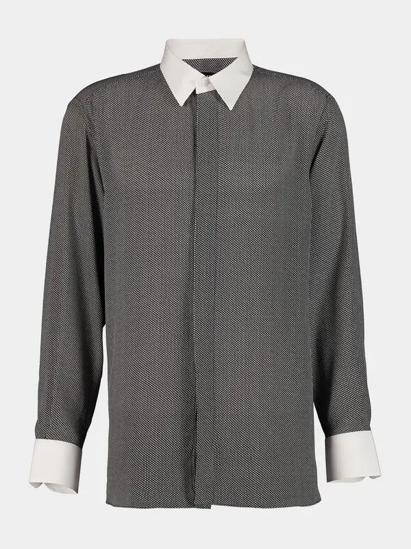 TOM FORD And White Mulberry Silk Button-up Shirt - Black