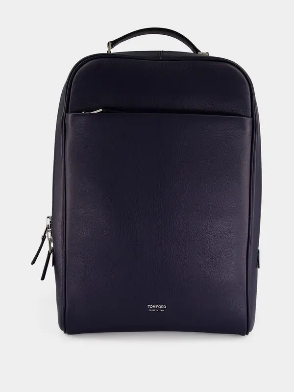 TOM FORD Grain Leather Backpack - Blue