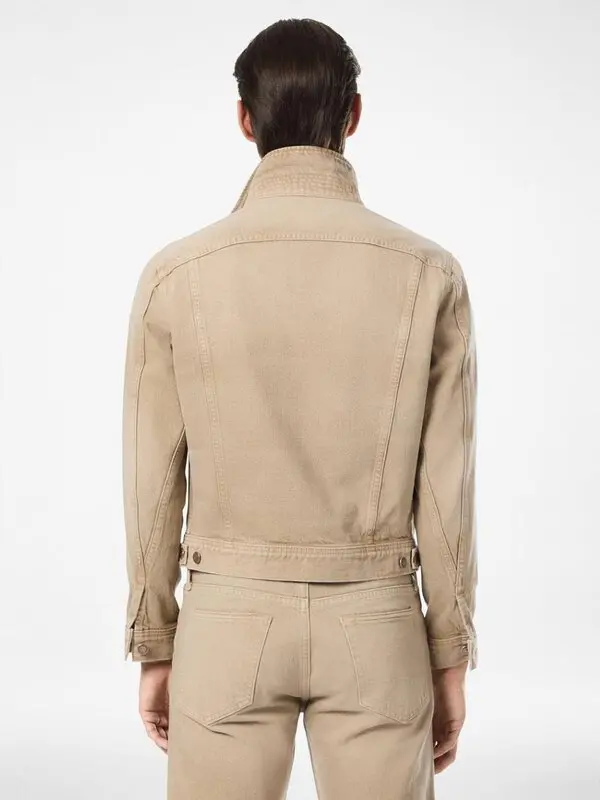 TOM FORD Washed Sand Icon Denim Jacket - Beige
