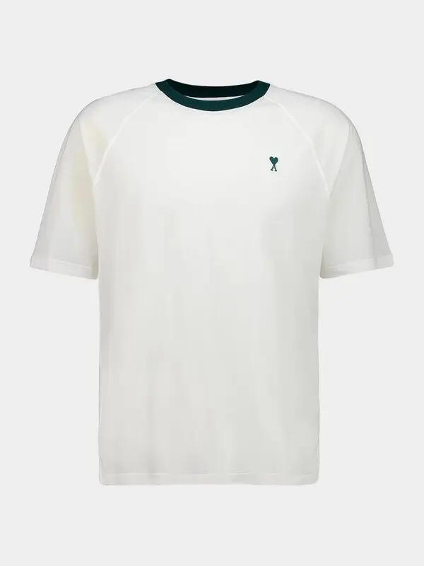 AMI Paris And Green De Coeur Cotton T-shirt - White