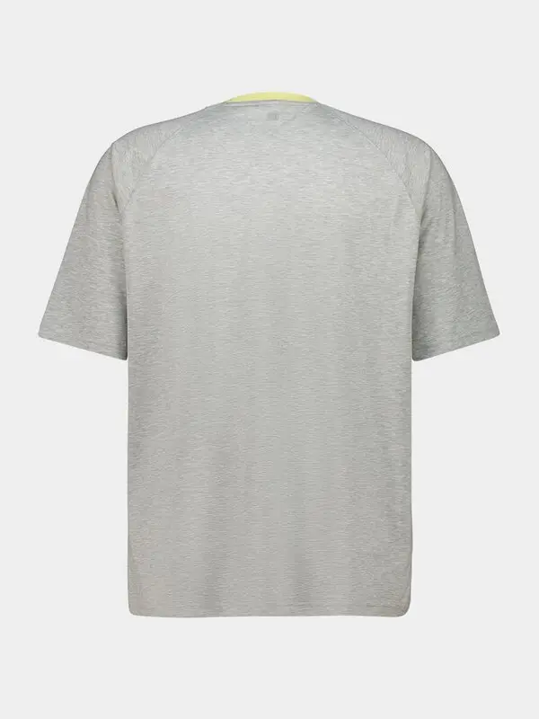 AMI Paris And Yellow De Coeur Cotton T-shirt - Grey