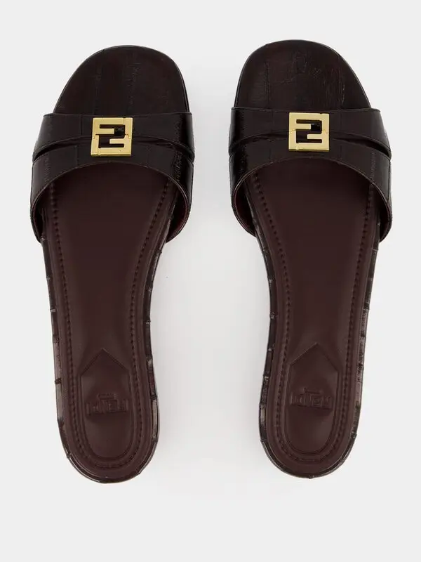 Fendi Ffold Leather Sandals