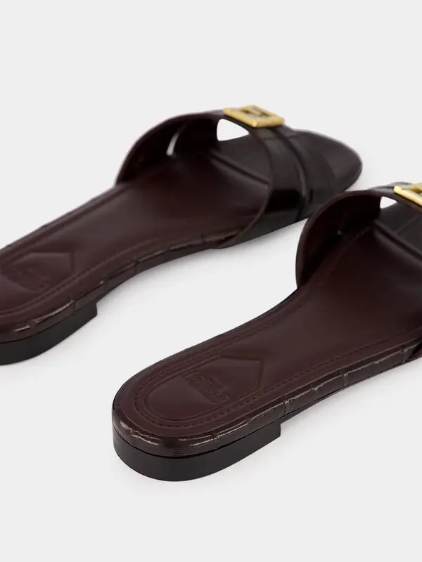 Fendi Ffold Leather Sandals