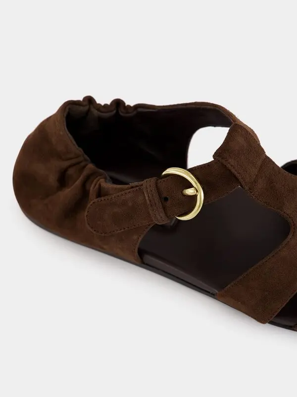 Miu Miu Suede Fisherman Sandals - Brown
