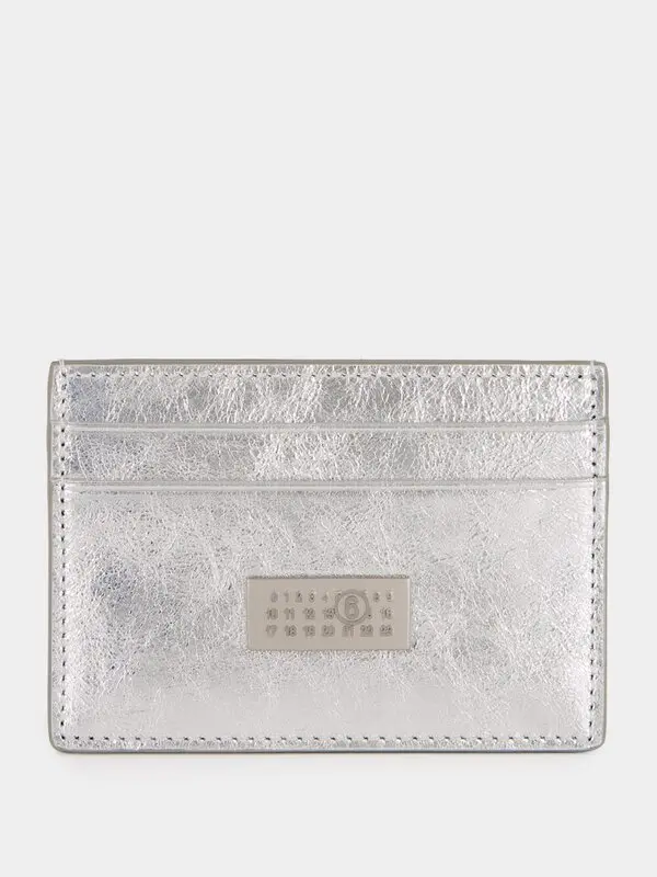 MAISON MARGIELA Numeric Leather Card Holder - Silver