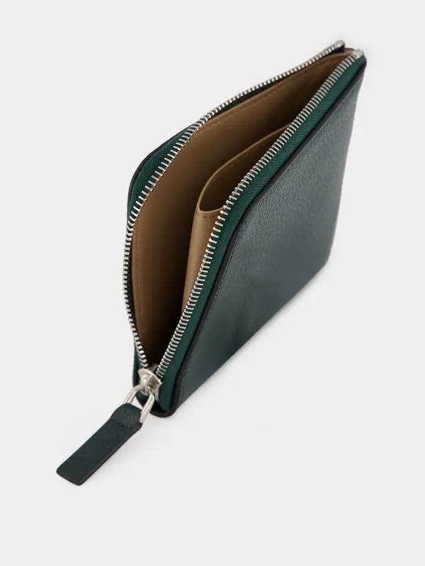 Marni Dark Leather Zip Wallet - Green